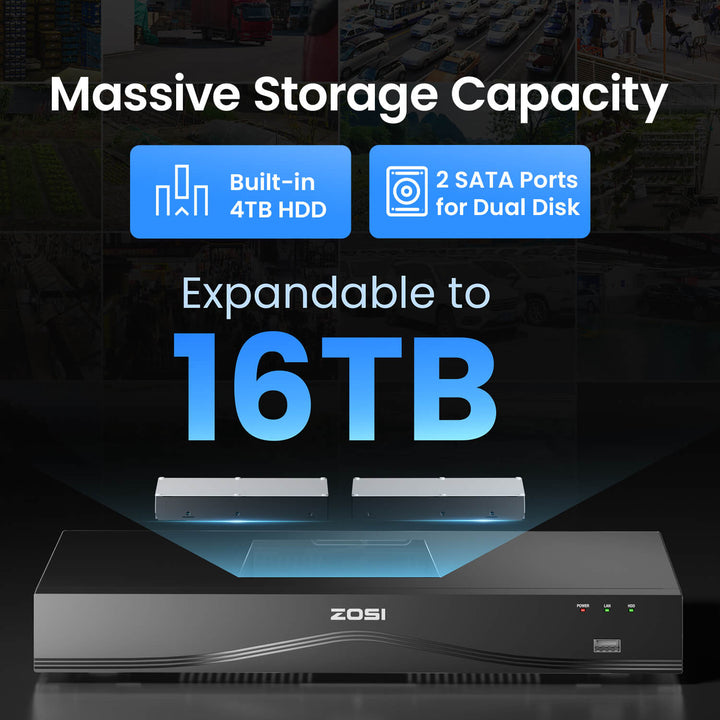C180 4K PoE Cameras + 16CH 4K PoE NVR (Hard Drive & Ethernet Cables No ...